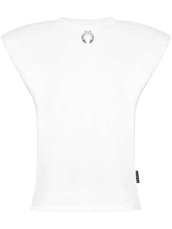 Philipp Plein Ring-embellished Padded Tank Top - White