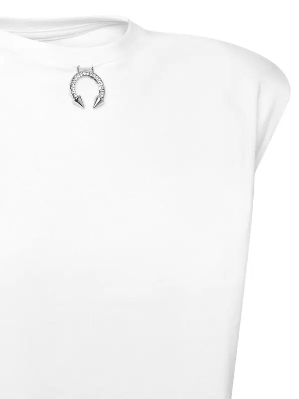 Philipp Plein Ring-embellished Padded Tank Top - White