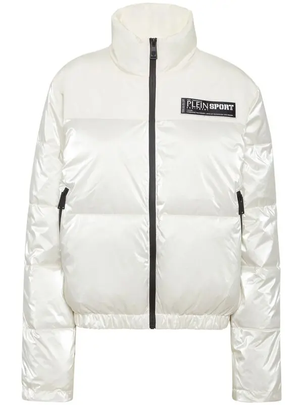 PLEIN SPORT Logo-appliqué Puffer Jacket - White