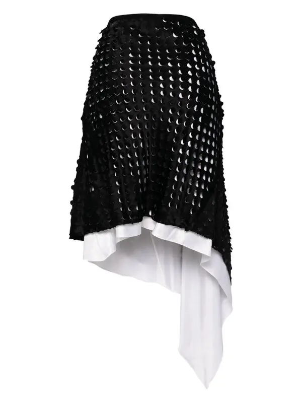 Helmut Lang Hole-punched Scarf Hem Skirt