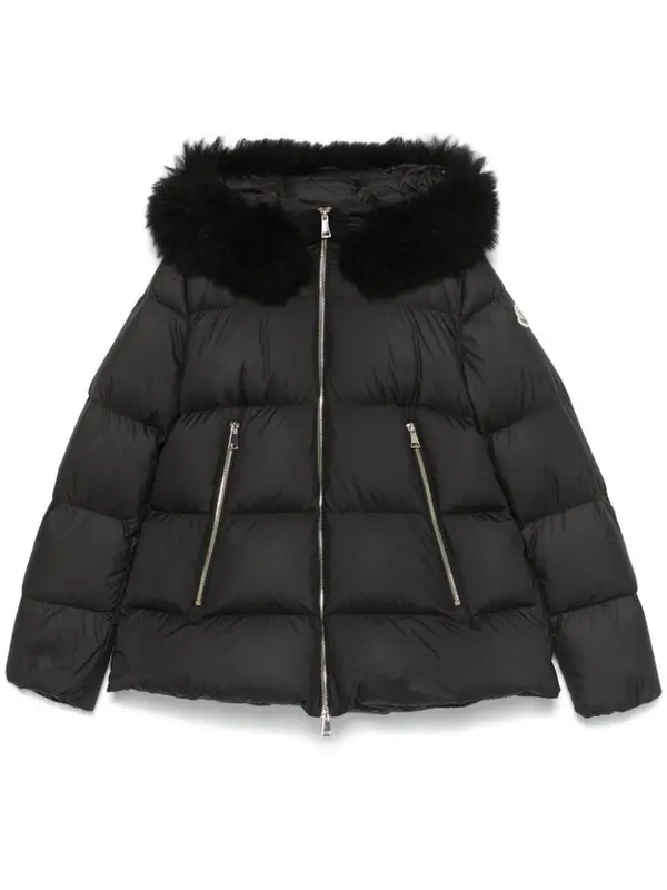 Moncler Fur Hooded Padded Parka - Black
