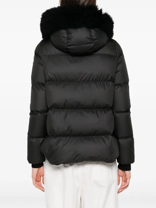 Moncler Fur Hooded Padded Parka - Black
