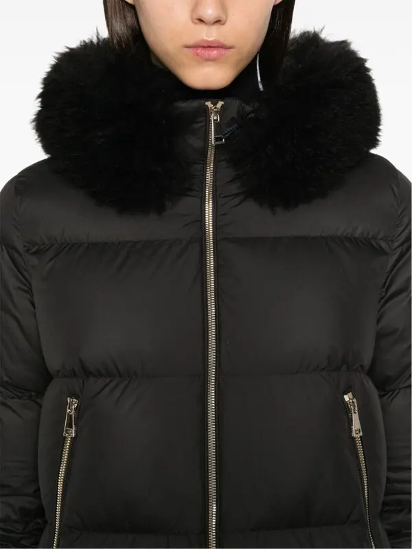 Moncler Fur Hooded Padded Parka - Black