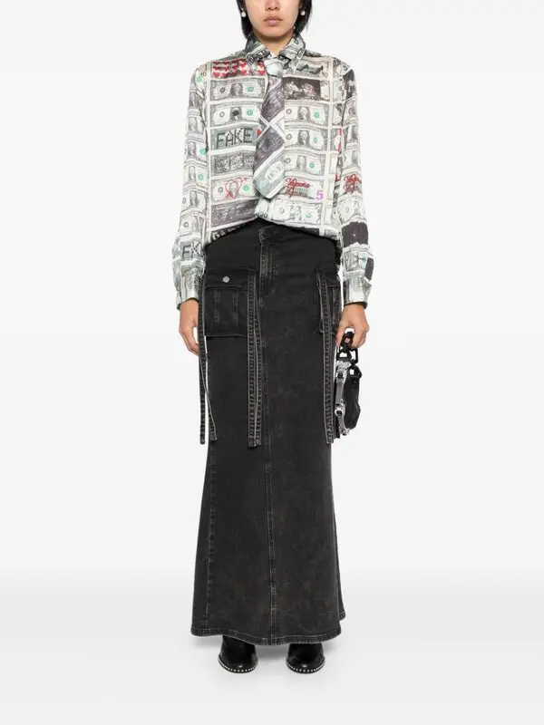 Vaquera Dollar Print Tie Detail Shirt
