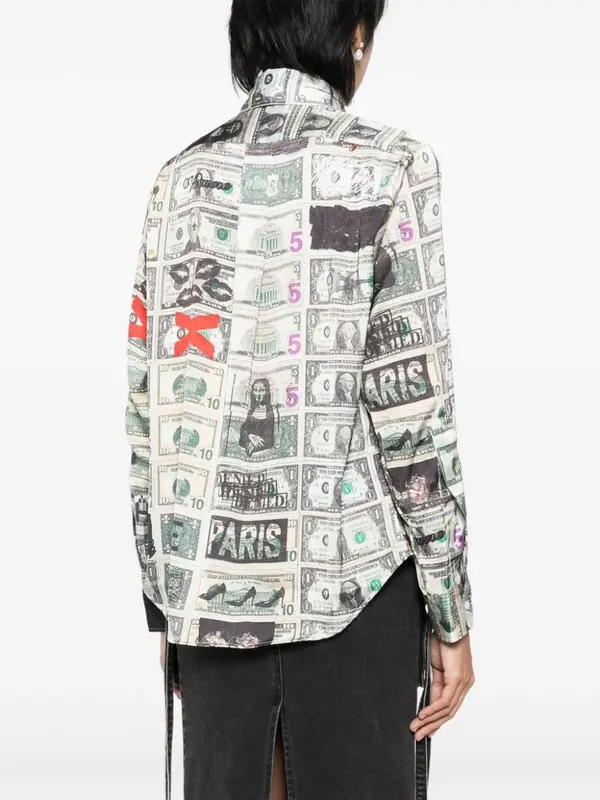 Vaquera Dollar Print Tie Detail Shirt