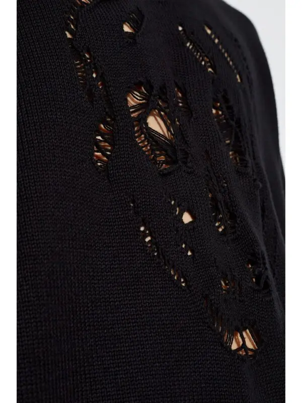 Alexander McQueen Distressed Skull Sweater - Black