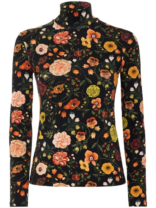La DoubleJ Floral-print Top - Black