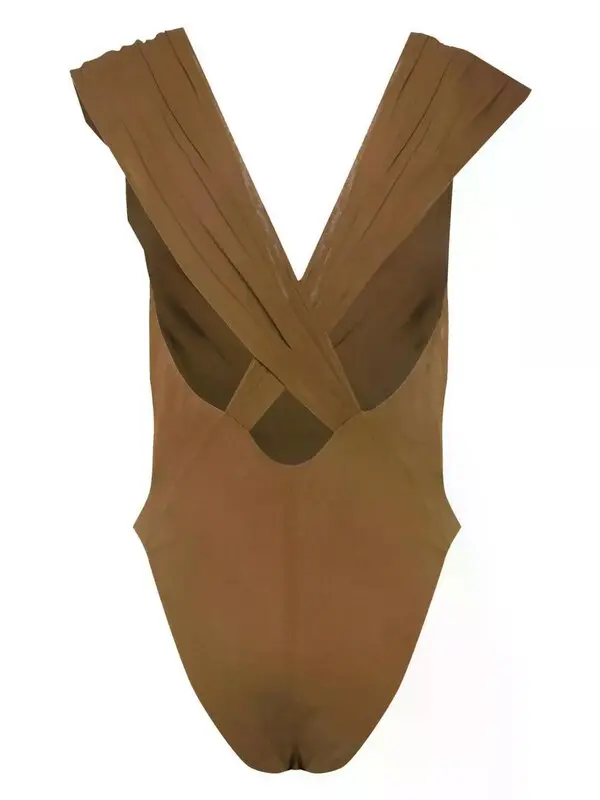 Saint Laurent Silk Blend Bodysuit - Brown