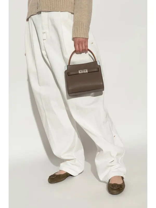 Tory Burch Lee Radziwill Pebbled Leather Bag - Brown