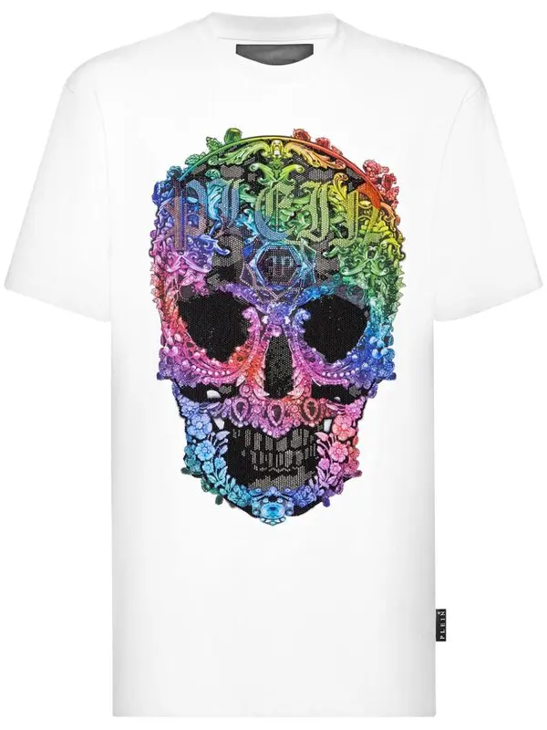 Philipp Plein Ss Baroque Skull T-shirt - White