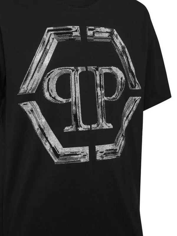 Philipp Plein Ss Strass Hexagon T-shirt - Black