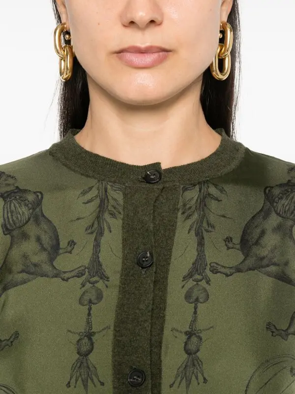 Fabiana Filippi Virgin Wool And Silk Cardigan - Green | Editorialist