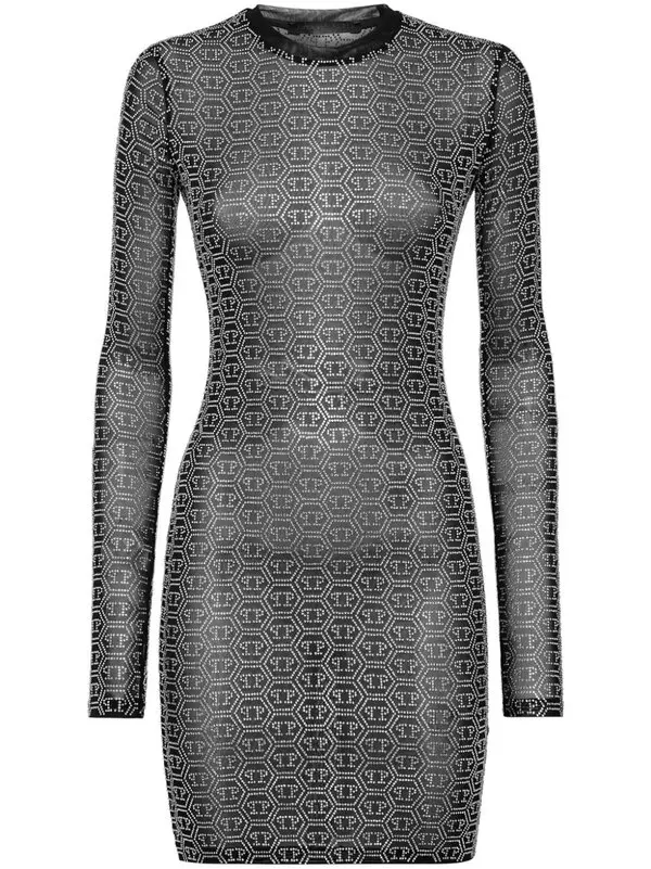 Philipp Plein Crystal-embellished Mesh Dress