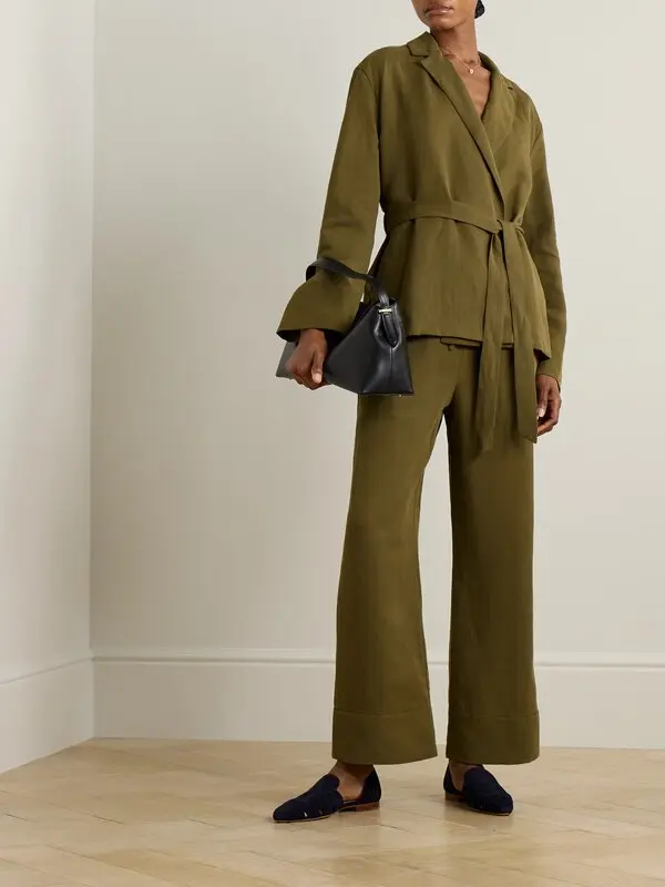 NET-A-PORTER FOR THE KING’S FOUNDATION Belted Linen And Tencel™ Lyocell-blend Jacket