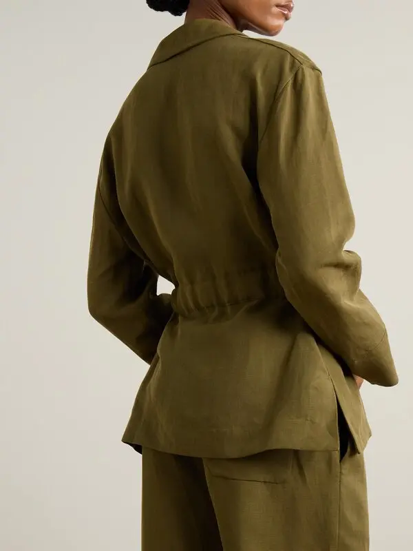 NET-A-PORTER FOR THE KING’S FOUNDATION Belted Linen And Tencel™ Lyocell-blend Jacket