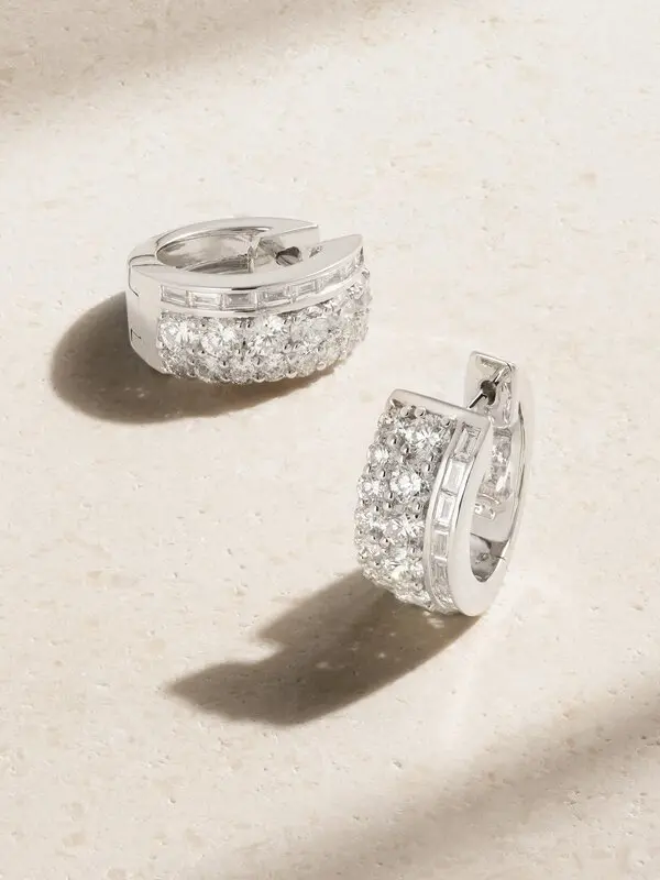 ANITA KO Lola 18-karat White Diamond Hoop Earrings - Gold