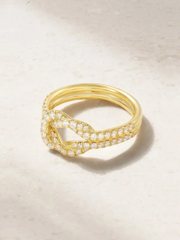 ANITA KO Knot Diamond Ring - Gold