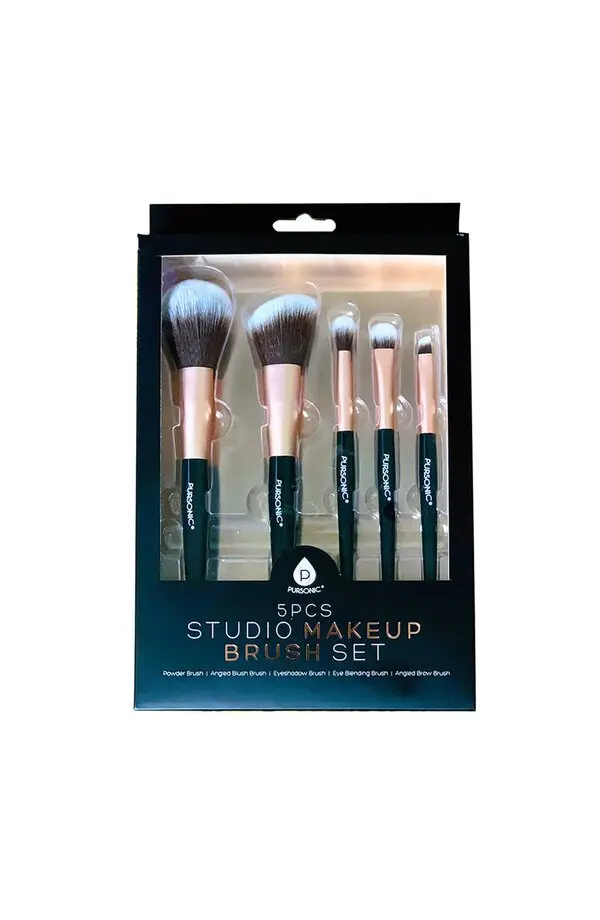 PURSONIC 5 Pcs Studio Makeup Brush Set - Black
