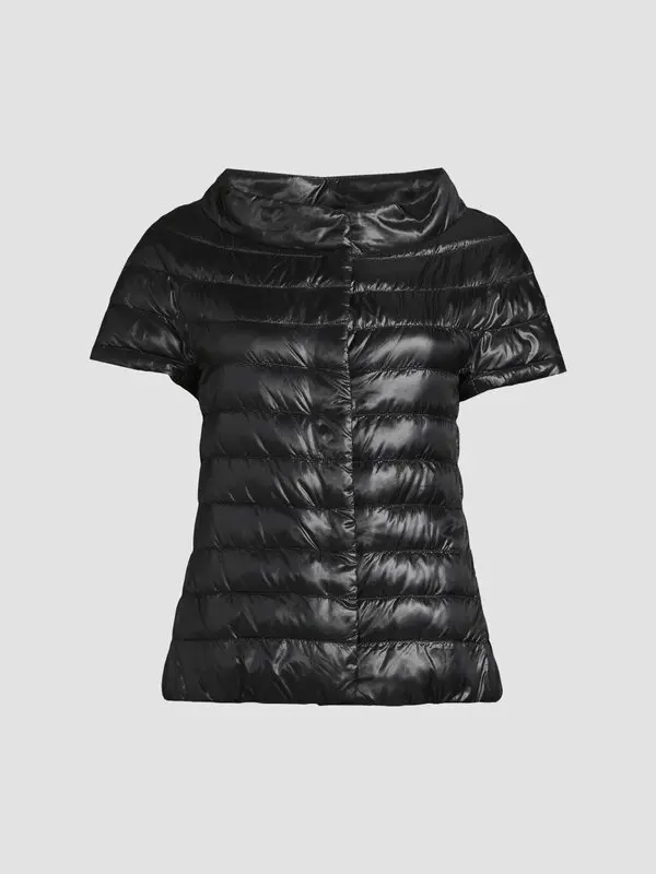 Herno Iconico Emilia Cap-sleeve Down Puffer Jacket - Black