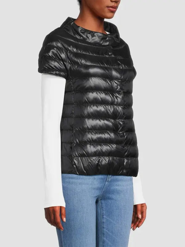 Herno Iconico Emilia Cap-sleeve Down Puffer Jacket - Black