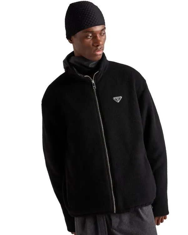 Prada Reversible Fleece And Cashmere-blend Cardigan