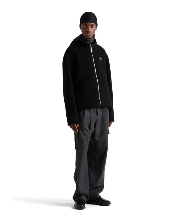 Prada Reversible Fleece And Cashmere-blend Cardigan