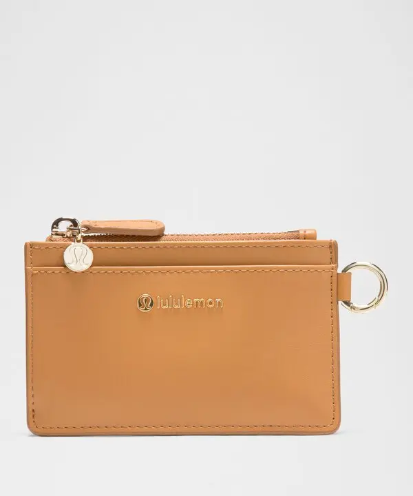 Lululemon Leather Alternative Card Case - Chestnut Brown/gold