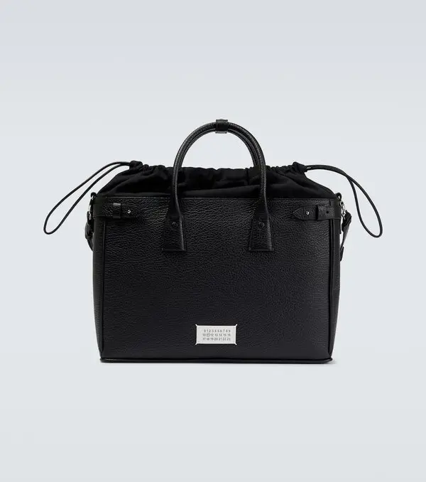 MAISON MARGIELA 5ac Document Holder Leather Tote Bag - Black