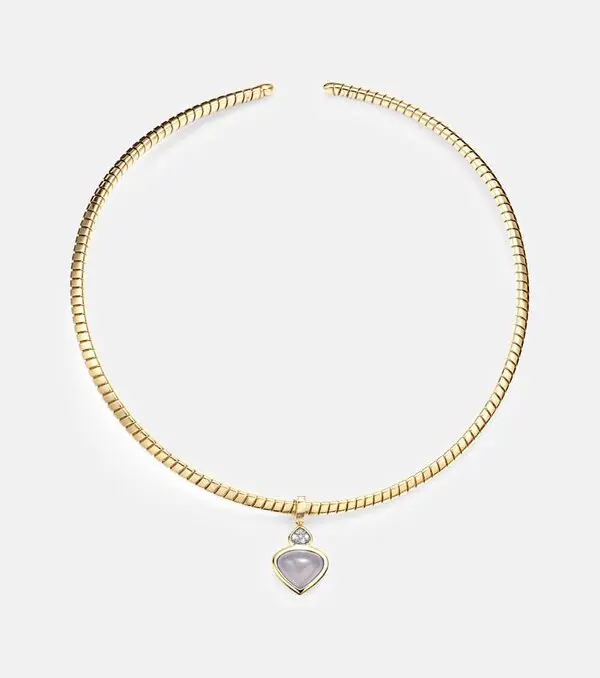 Marina B Trisolina 18kt Yellow Chalcedony And Diamond Pendant Necklace - Gold
