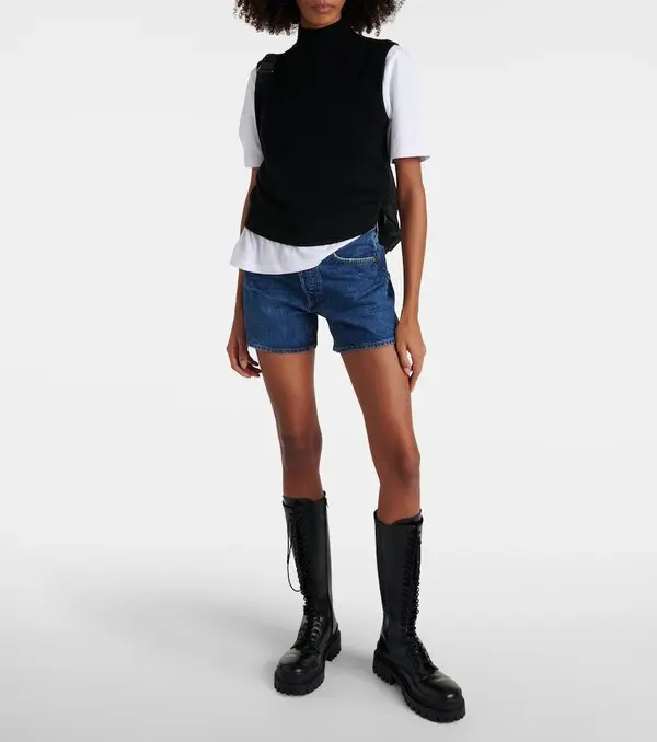 AGOLDE Parker Long High-rise Denim Shorts
