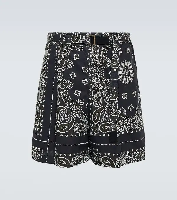 Sacai Bandana Cotton Poplin Shorts