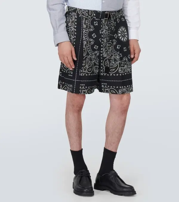 Sacai Bandana Cotton Poplin Shorts