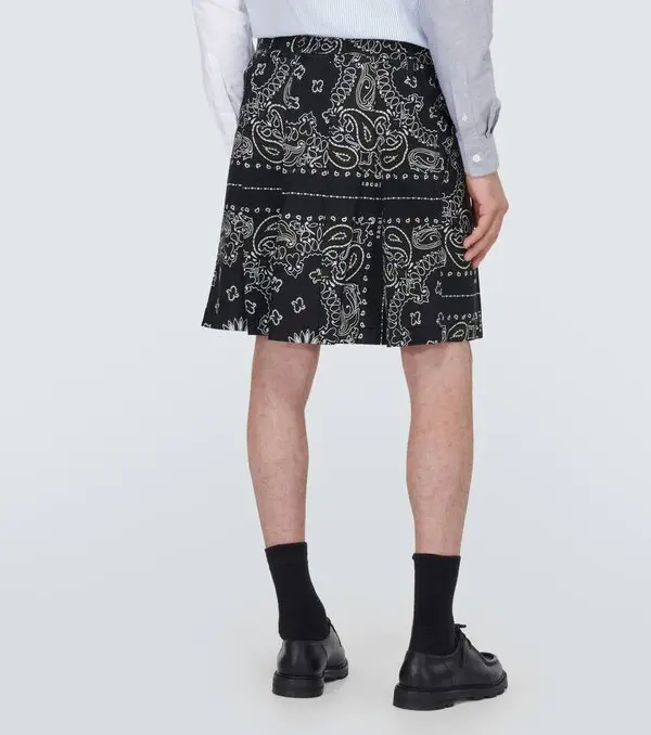 Sacai Bandana Cotton Poplin Shorts