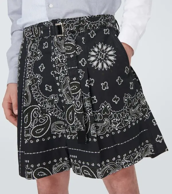 Sacai Bandana Cotton Poplin Shorts