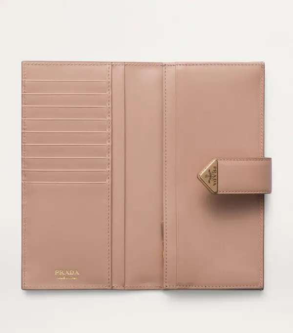 Prada Large Saffiano Leather Bifold Wallet - Nude