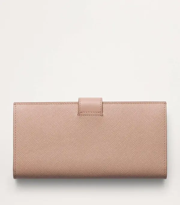 Prada Large Saffiano Leather Bifold Wallet - Nude