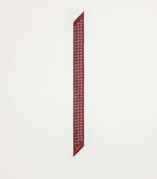 Prada Silk Paisley Skinny Scarf