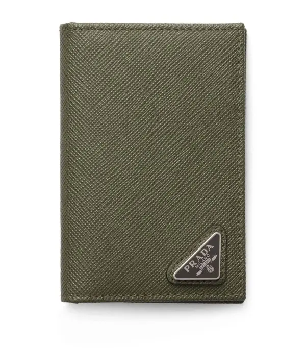 Prada Saffiano Leather Bifold Wallet - Green
