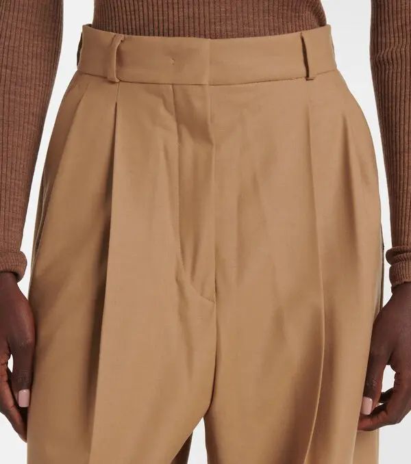 Sportmax Kiens12 Wide-leg Wool-blend Pants - Beige