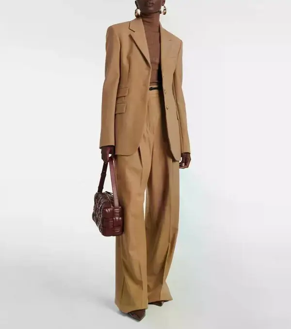 Sportmax Kiens12 Wide-leg Wool-blend Pants - Beige