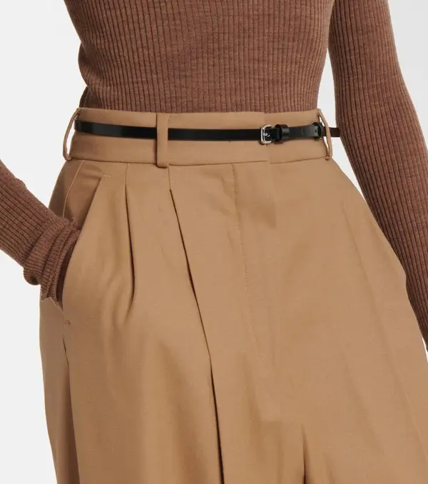 Sportmax Kiens12 Wide-leg Wool-blend Pants - Beige