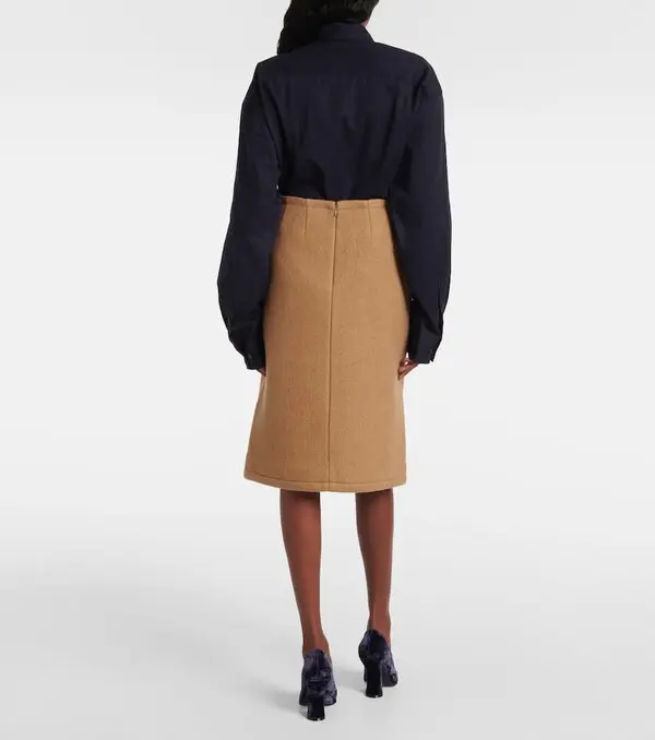 Dries Van Noten Wool Midi Skirt