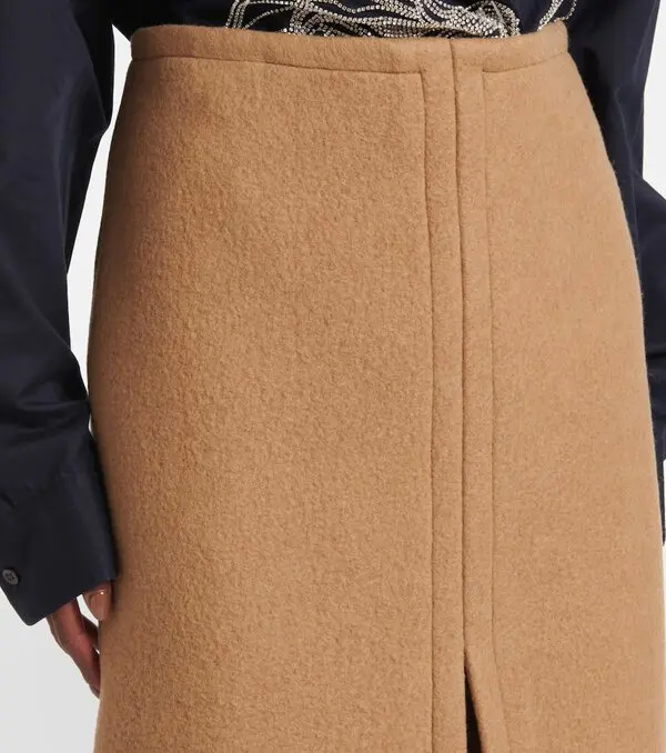 Dries Van Noten Wool Midi Skirt