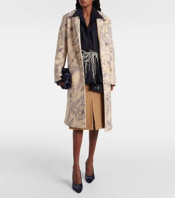 Dries Van Noten Wool Midi Skirt