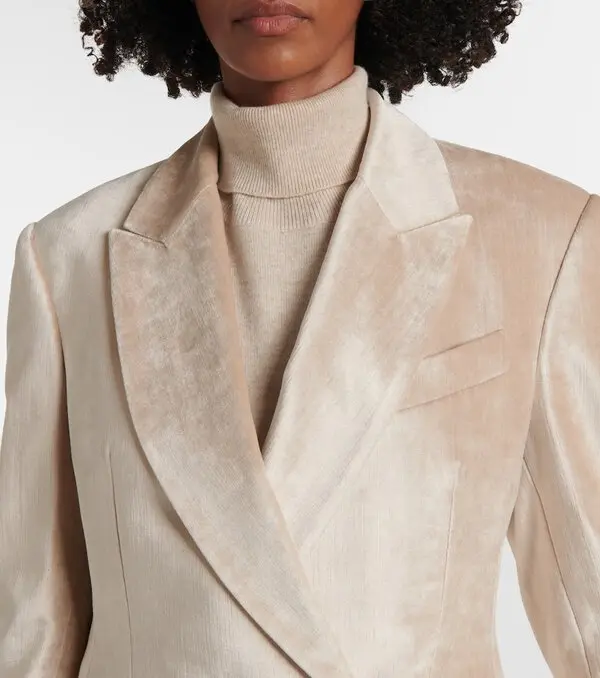 Brunello Cucinelli Cotton-blend Velvet Blazer - Beige