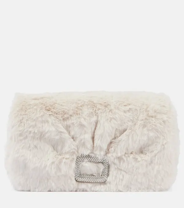 ROGER VIVIER Viv Choc Embellished Wallet - White