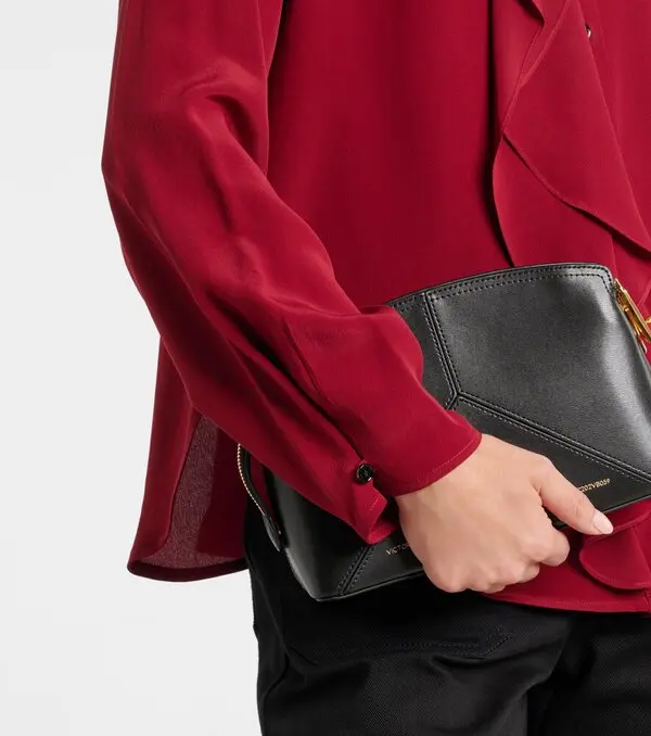 Victoria Beckham Ruffled Silk Blouse - Red