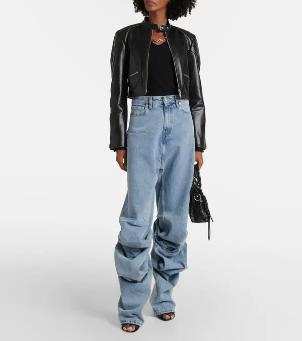 Y/project Evergreen Draped Wide-leg Jeans