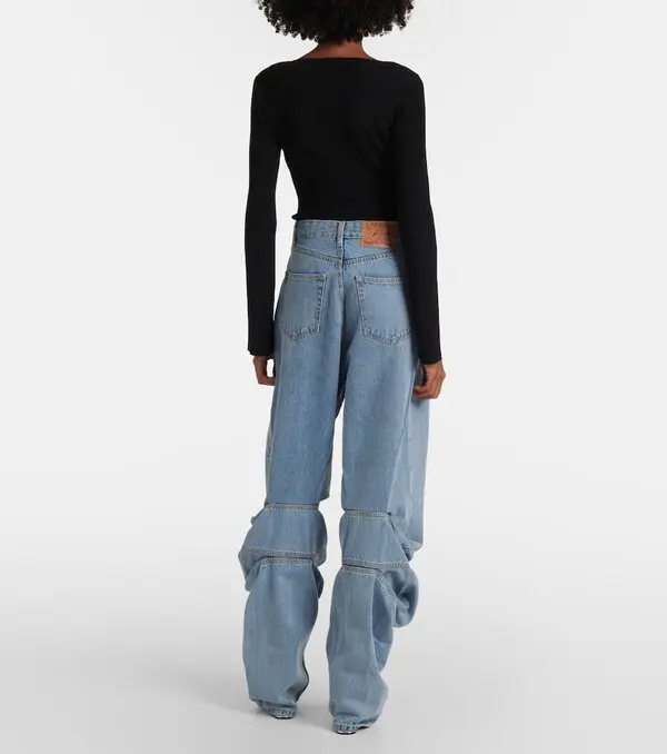 Y/project Evergreen Draped Wide-leg Jeans