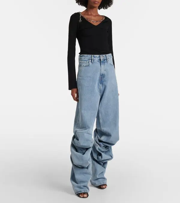 Y/project Evergreen Draped Wide-leg Jeans